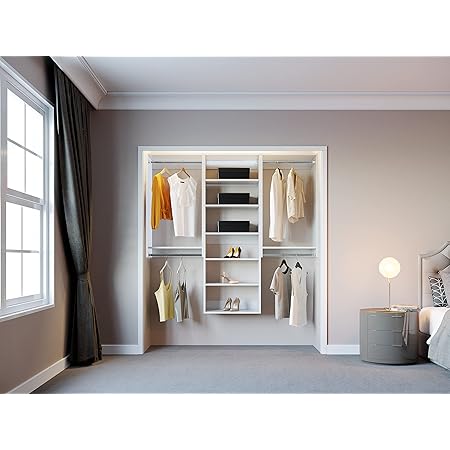 Amazon.com: Closet Kit with Hanging Rods & Shelves - Corner Closet ...
