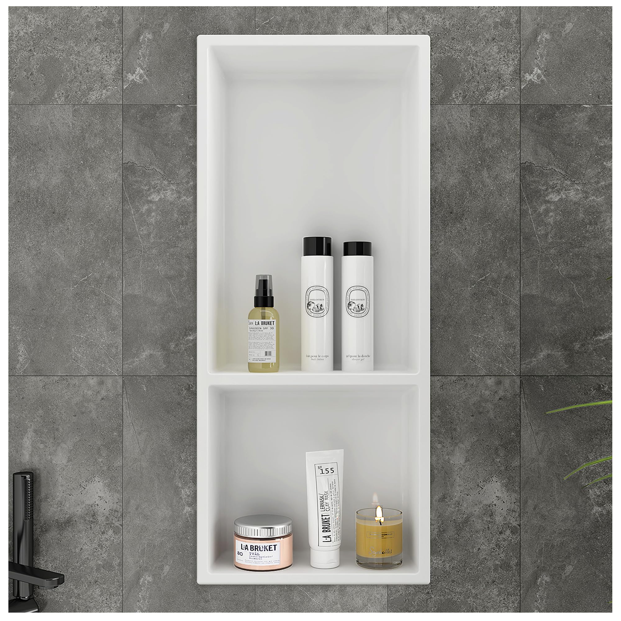 Amazon.com: Fineyou Shower Niche 12.2"x28.7"x3.8", SMC Material Double ...