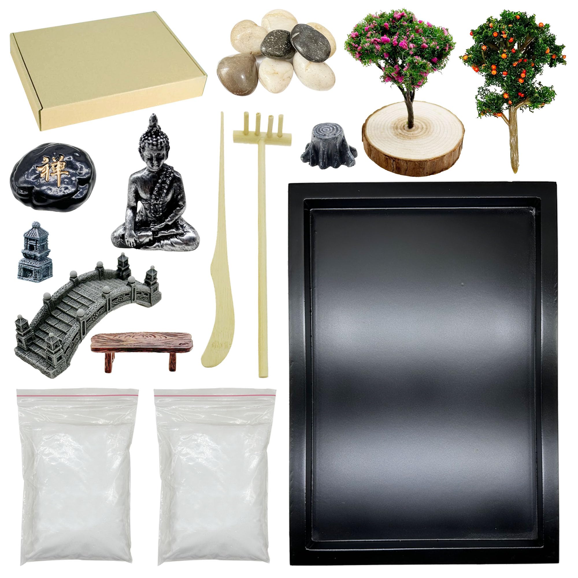 Amazon.com: Woohome Mini Zen Sand Garden Kit, Mini Zen Garden Kit, Zen ...