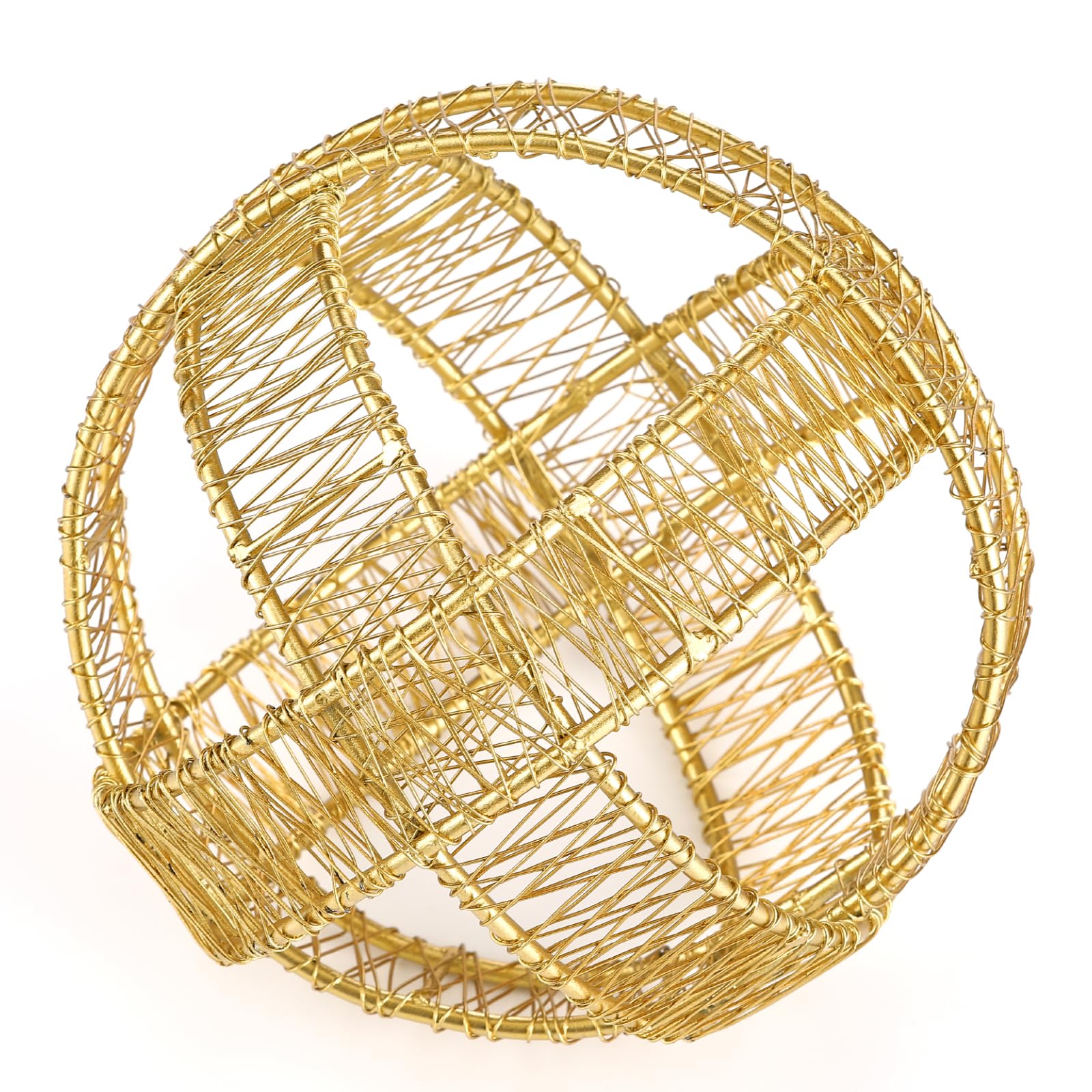 Amazon.com: MOCOME 7-inch Metal Round Woven Sphere, Decorative Gold Orb ...