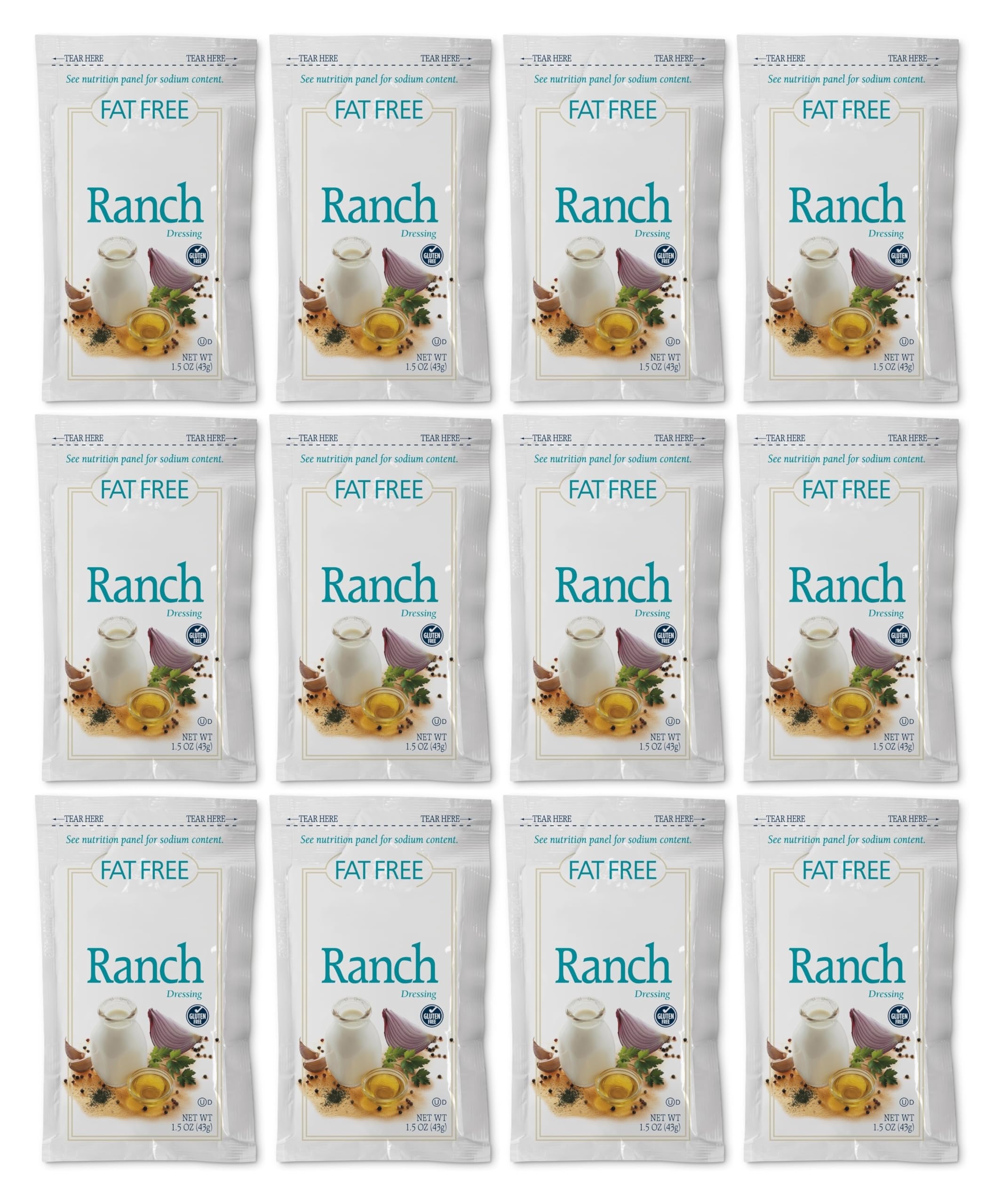 Amazon.com : Salad Dressing 1.5 oz. Packet | Pack of 12 | (Ranch Fat ...
