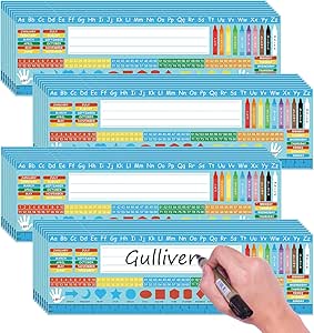 48Pcs Classroom Name Tags for Desk, 3.5"x11.8" Classroom Nameplates ...