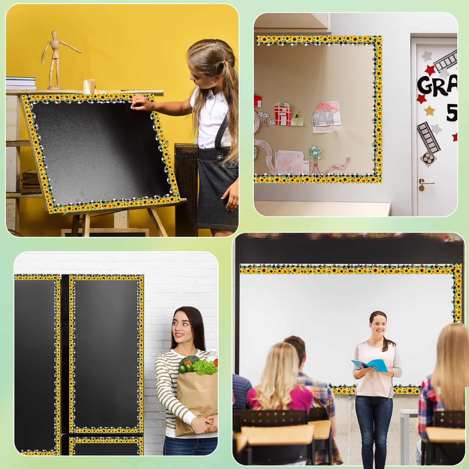 Snapklik.com : Capoda 12 Pcs Magnetic Borders Summer Sunflower Bulletin ...