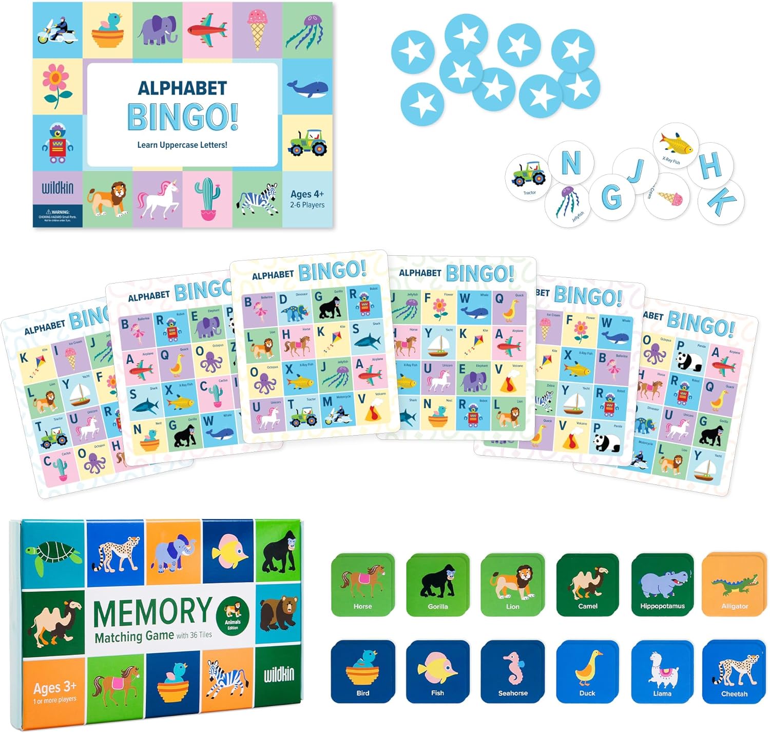 Amazon.com: Wildkin Memory Matching Game - Animals Edition (36 pcs ...