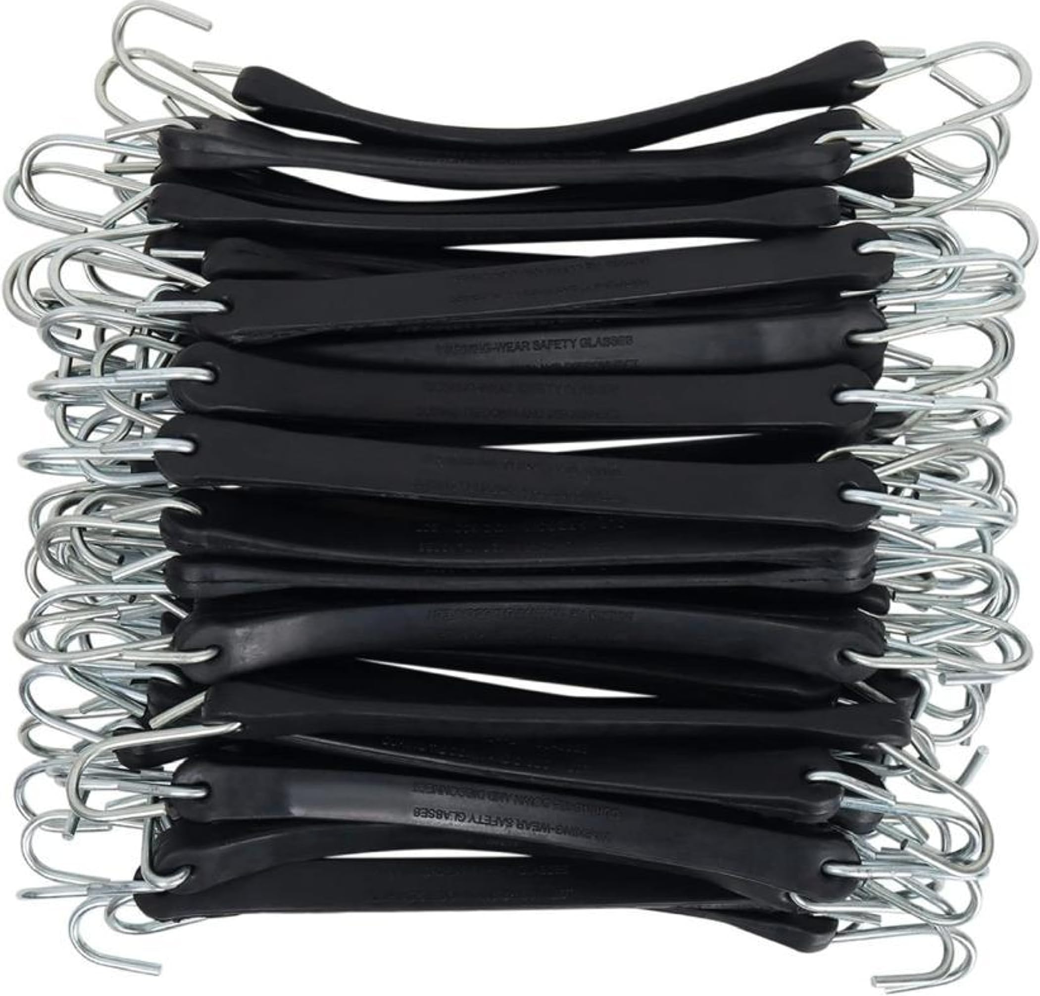 50pack 9’’ Rubber Tarp Straps Bungee Cords with Metal Crimped S Hooks ...