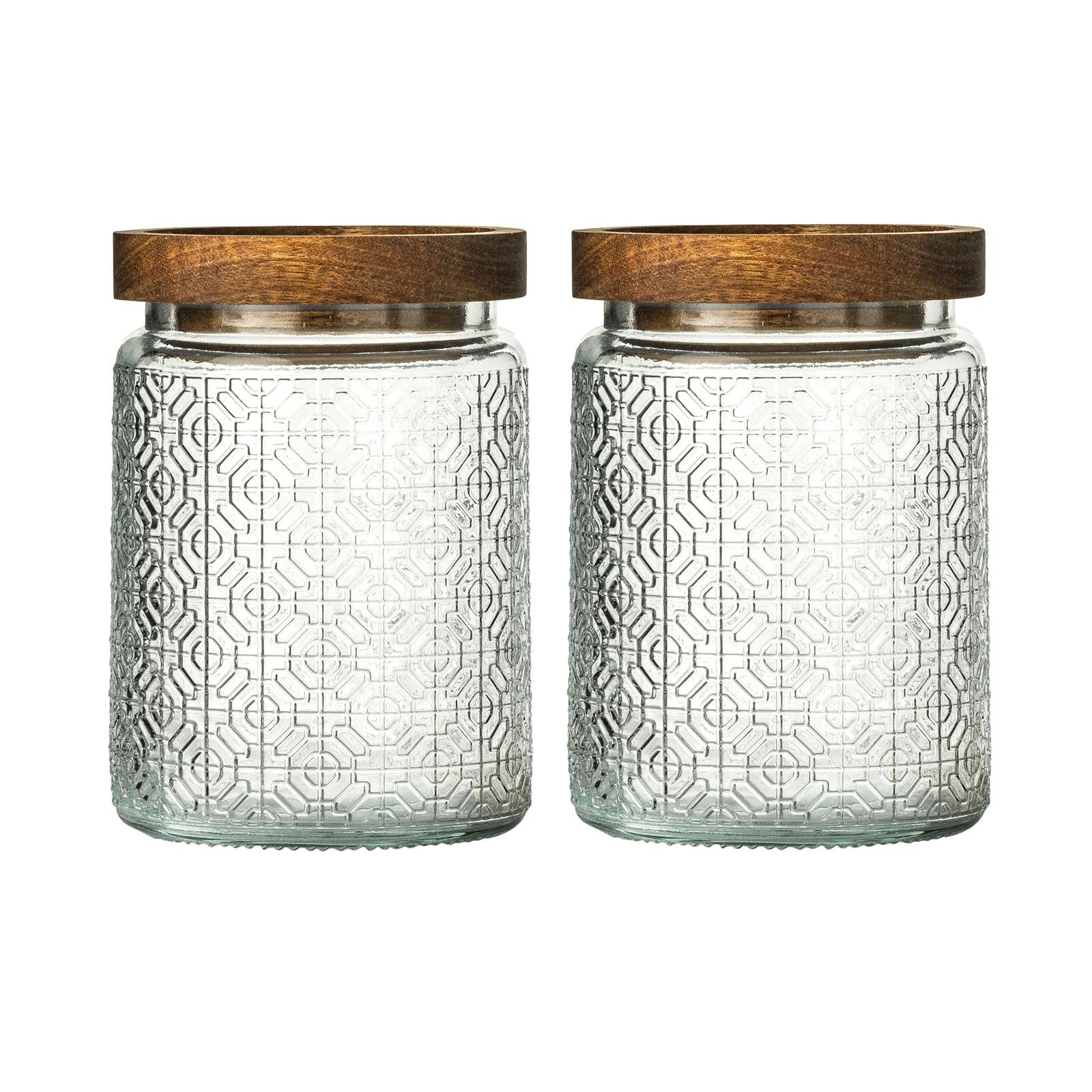 Amazon.com: Snminetal Vintage Glass Kitchen Storage Counter Jar ...
