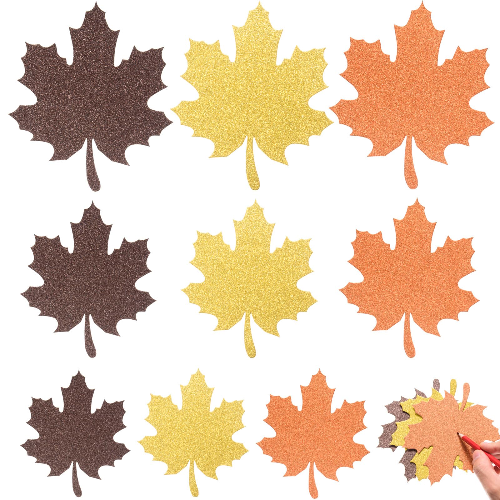 Amazon.com: 180 Pcs Fall Maple Leaf Cutouts Glitter Paper Maple Leaves ...