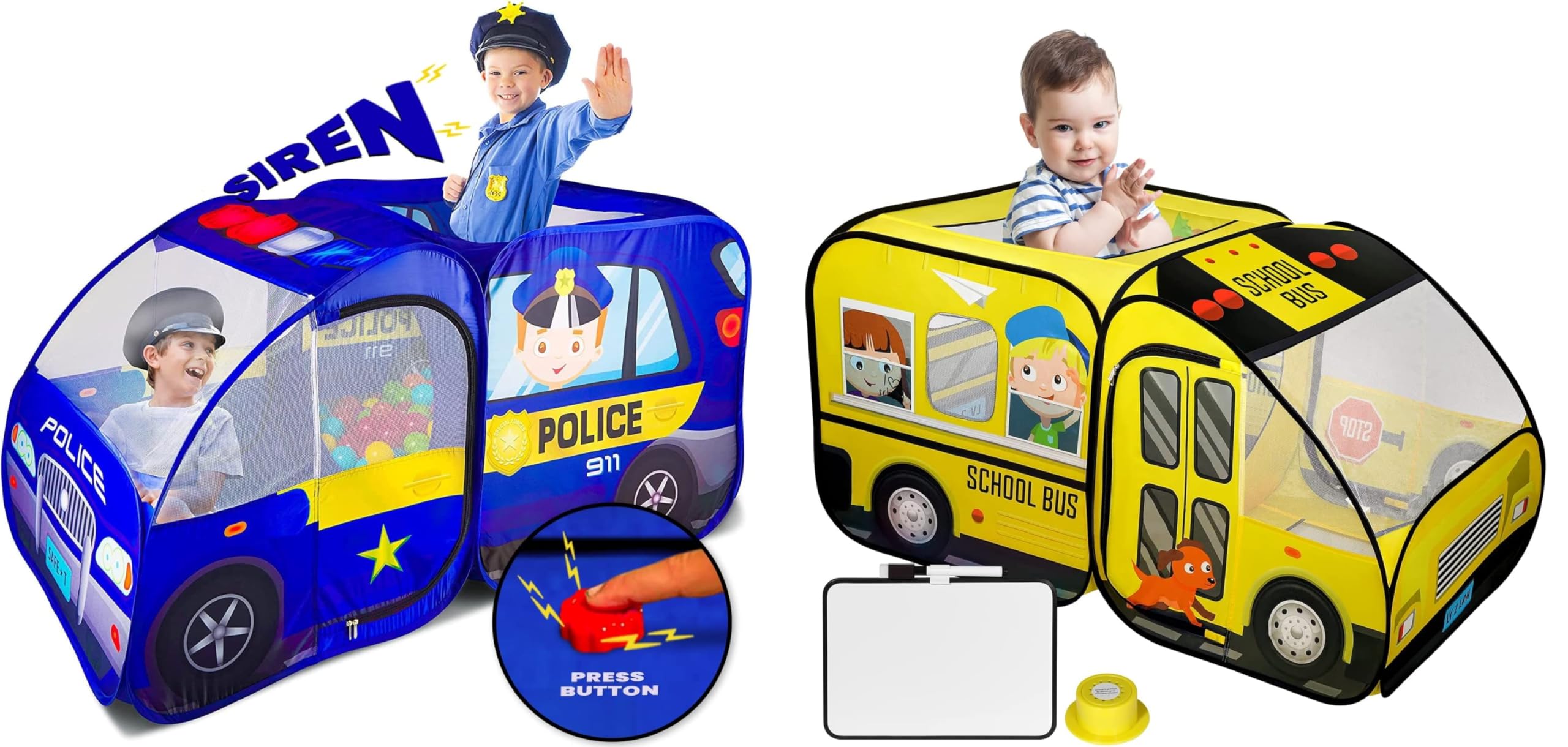 Amazon.com: Emergency Hero Play Tent Bundle: Police Car and Ambulance ...