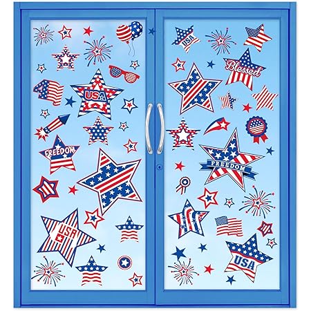 Amazon.com: Star Clings (asstd red, white, blue) Party Accessory (1 ...