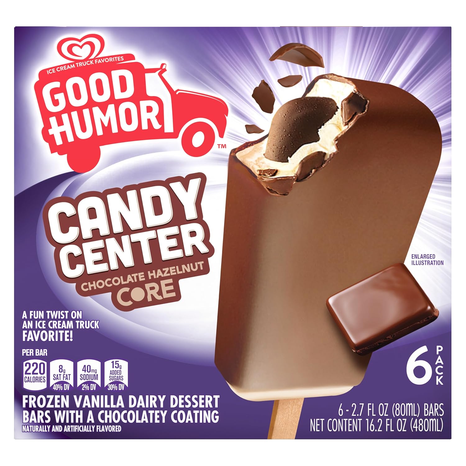 Amazon.com: Good Humor Frozen Vanilla Dairy Dessert Bar with a ...