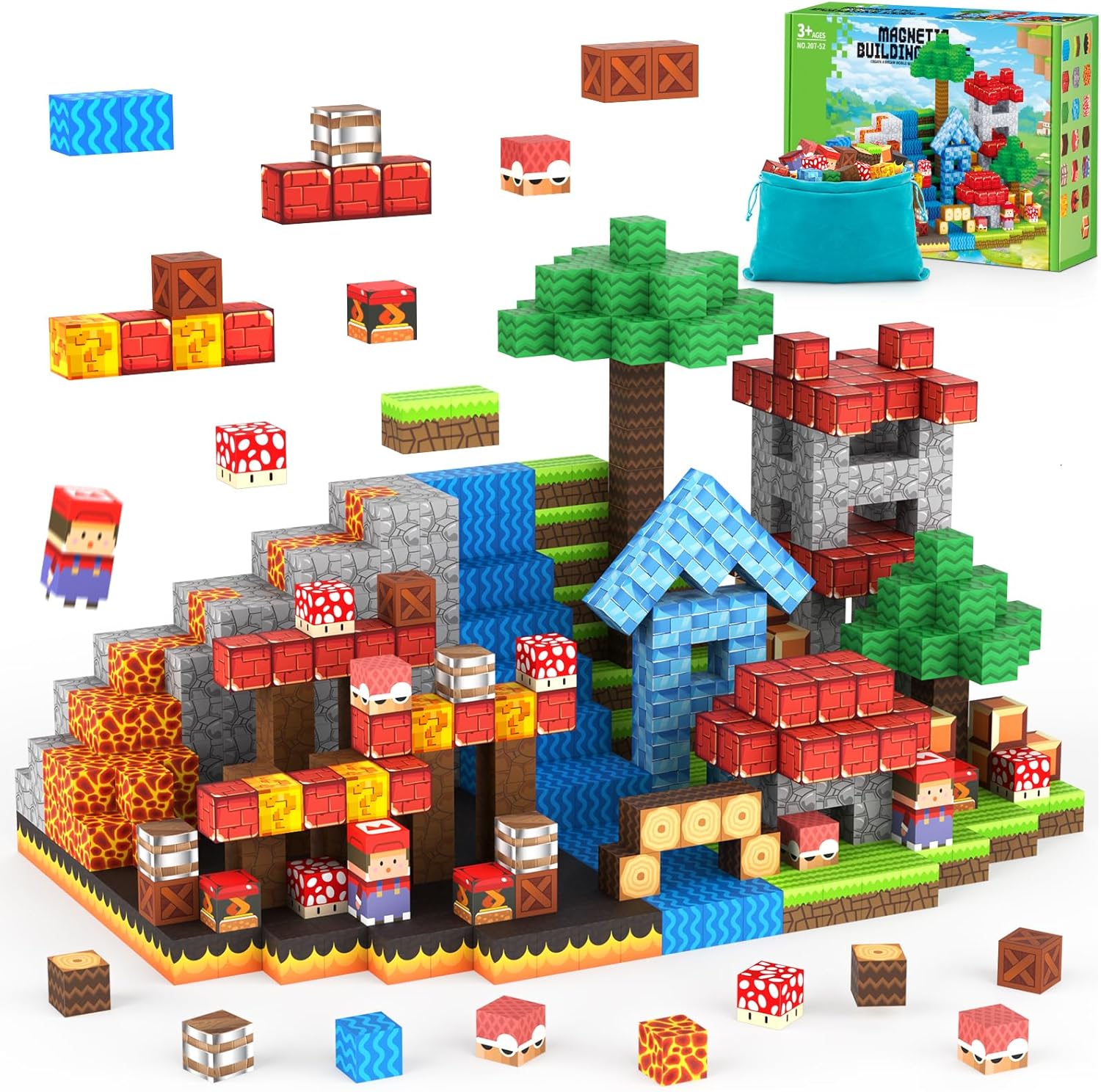 Amazon.com: TENYEAH Magnetic Blocks Game - Build Mine Magnet Video Game ...