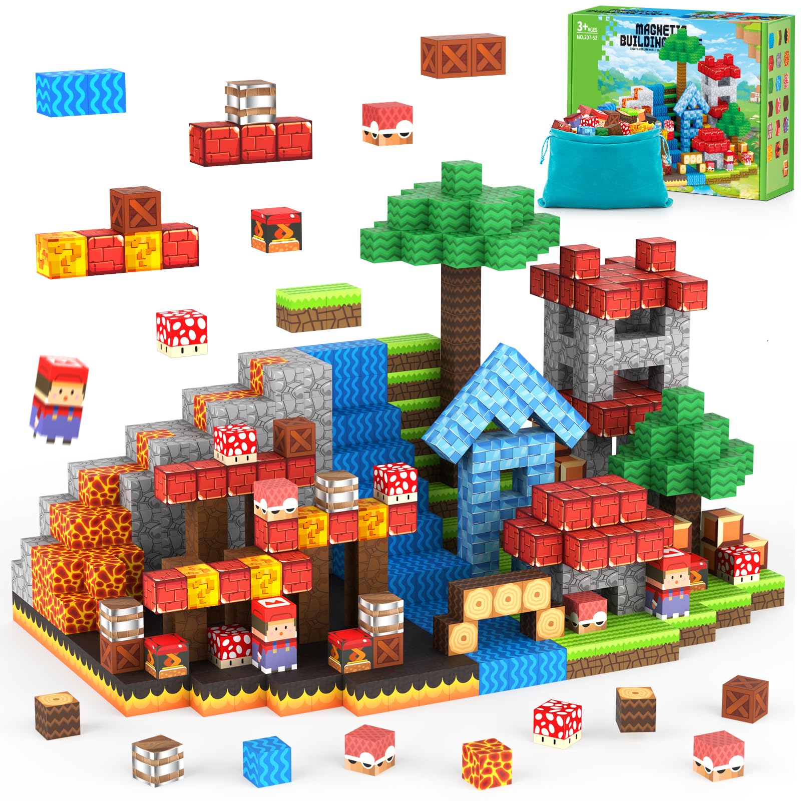 Amazon.com: TENYEAH Magnetic Blocks Game - Build Mine Magnet Video Game ...