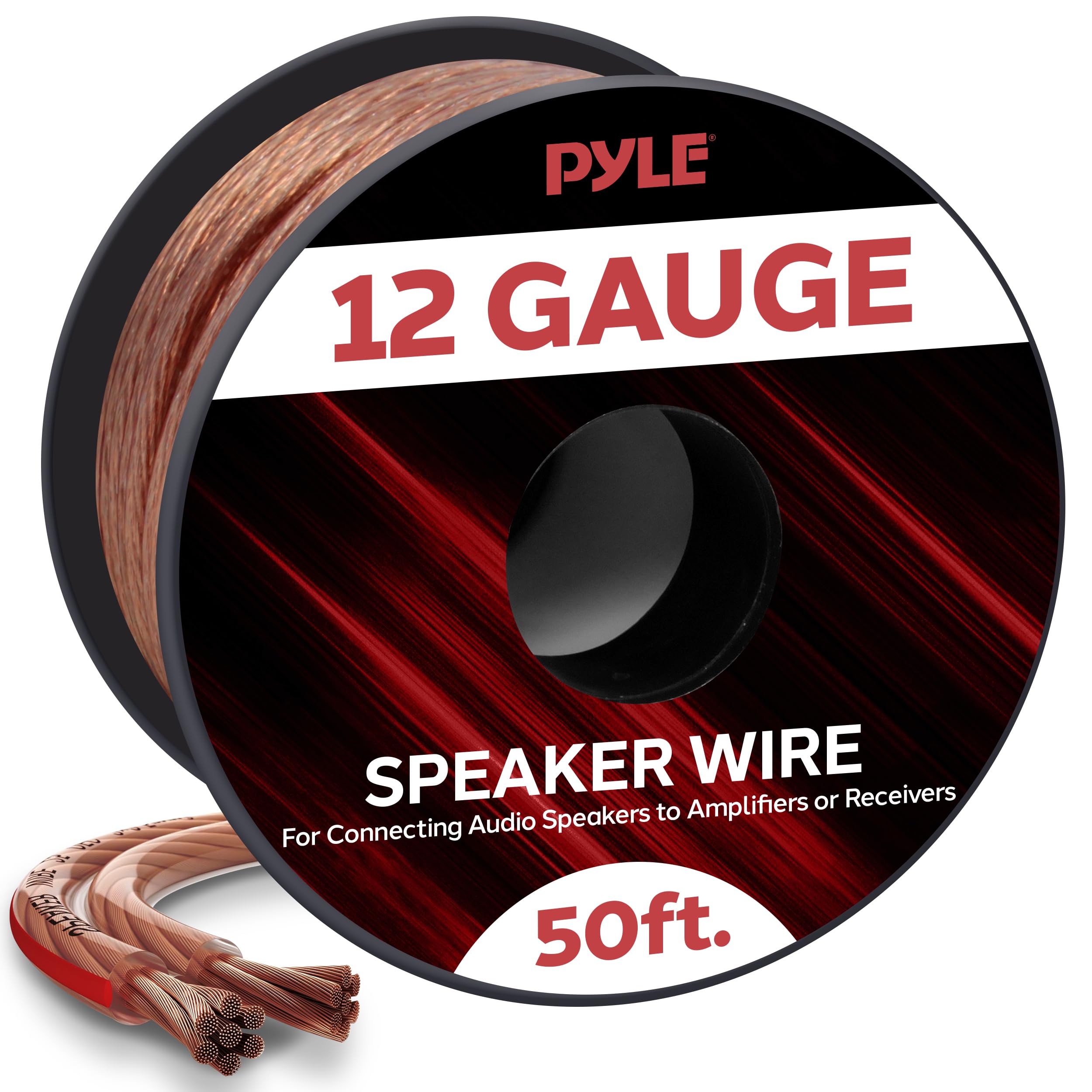 Snapklik.com : Pyle 50ft 12 Gauge Speaker Wire - Copper Cable In Spool ...