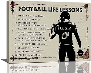 Amazon.com: Football Decor Wall Art Inspirational Quotes Sports ...