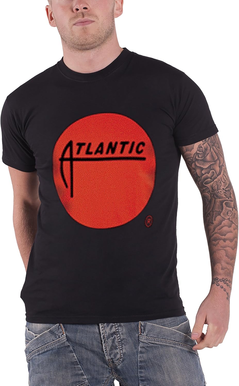 WEA Men's Atlantic Records Logo T-Shirt,Black,Large | Amazon.com