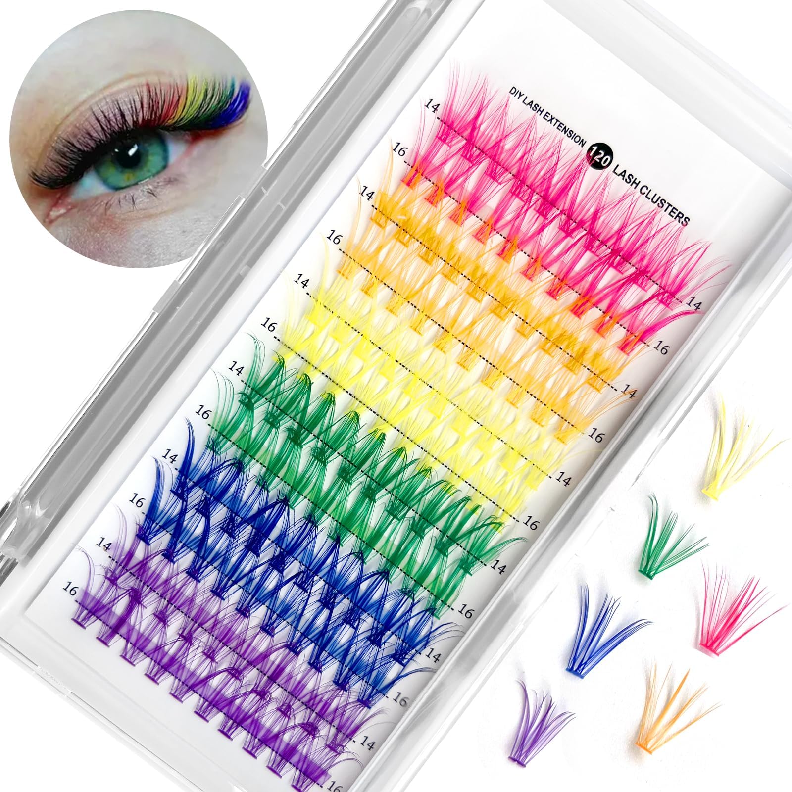 Amazon.com: MUIIGOOD Colored Lash Extension Kit 120 Pcs DIY Lash ...