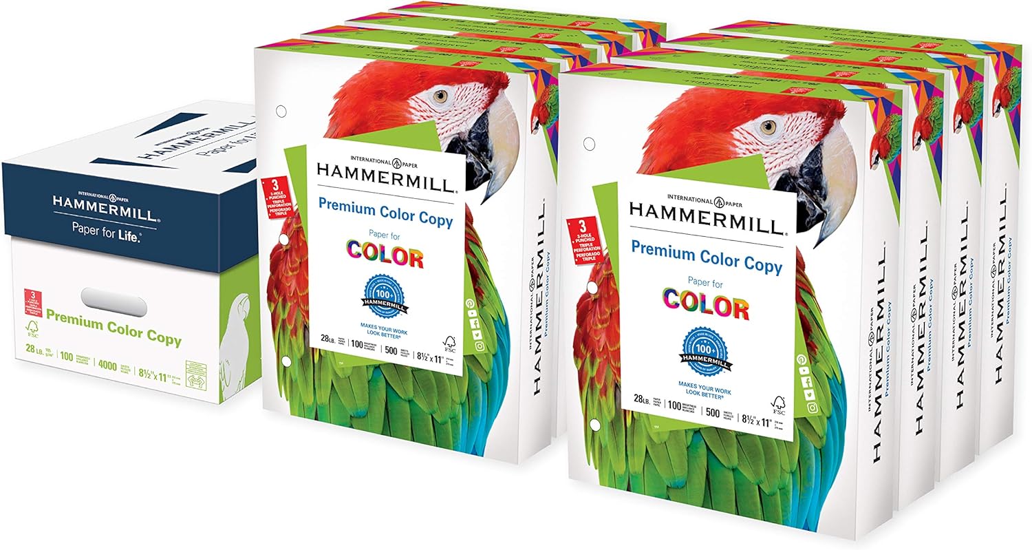 Amazon.com: Hammermill Printer Paper, Premium Color 28 lb Copy Paper, 3 ...