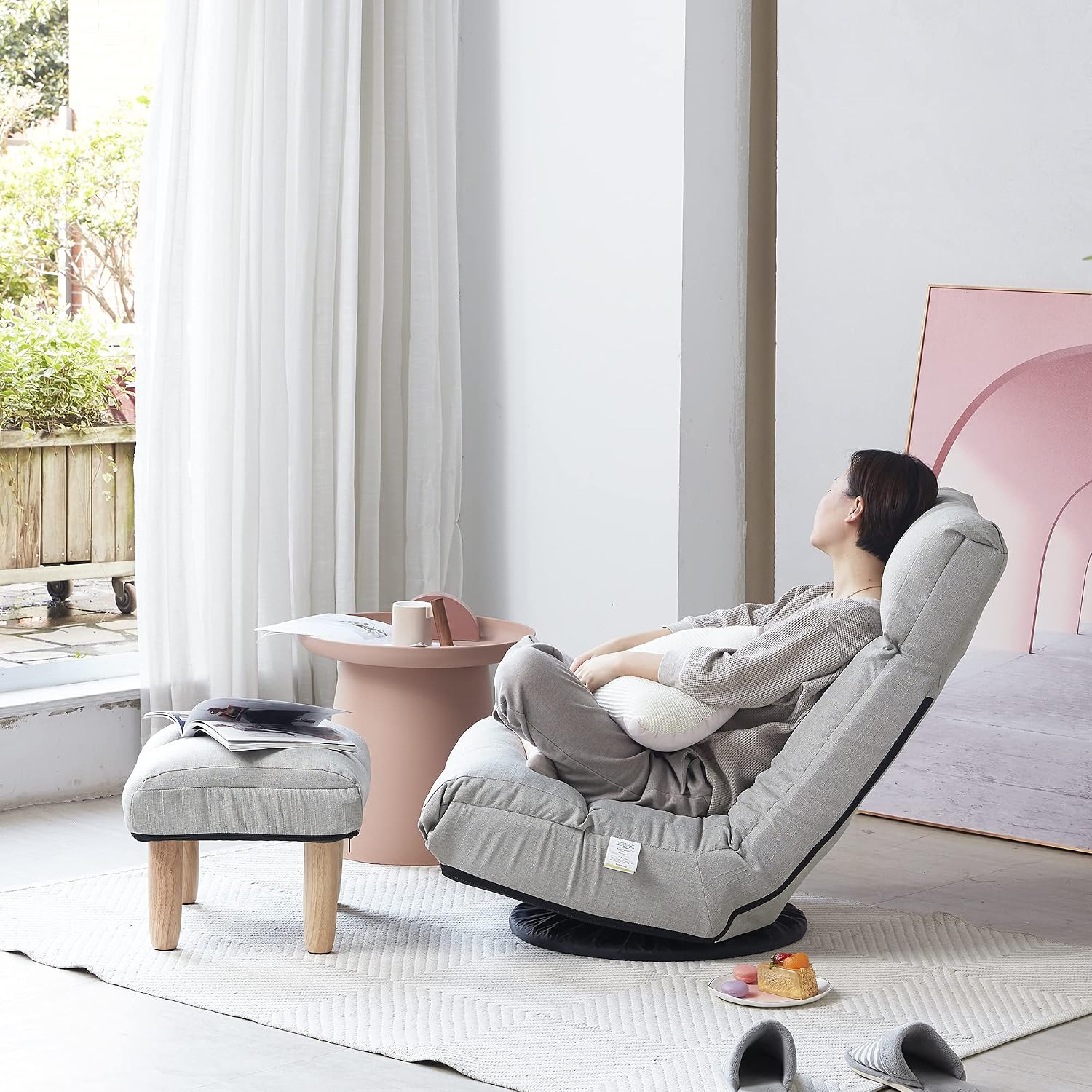 Amazon.com: FIQHOME Swivel Footrest,Floor Single Adjustable Backrest ...