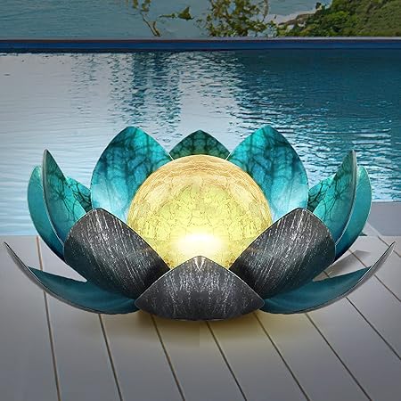 Amazon.com : Huaxu Solar Lights Outdoor Garden, Crackle Globe Glass ...