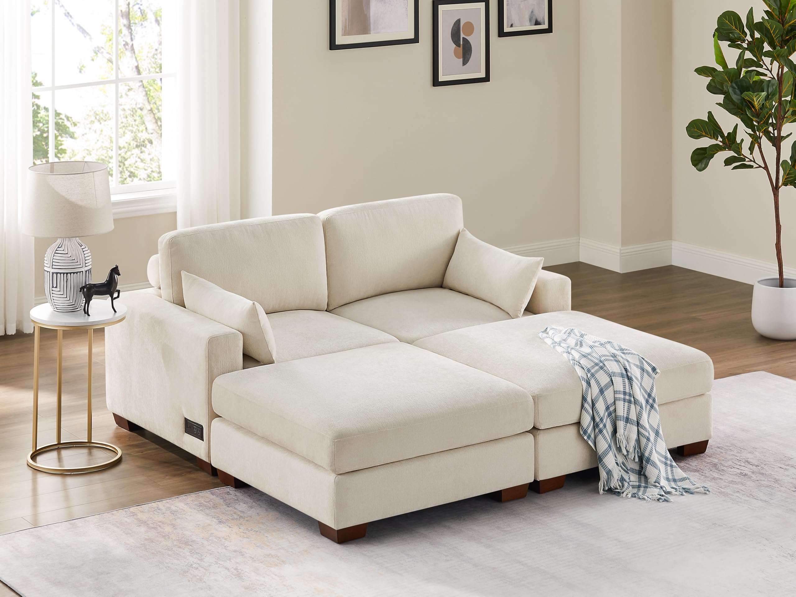 Amazon.com: VANOMi Modular Sectional Sofa, Oversized Small Sleeper Bed ...