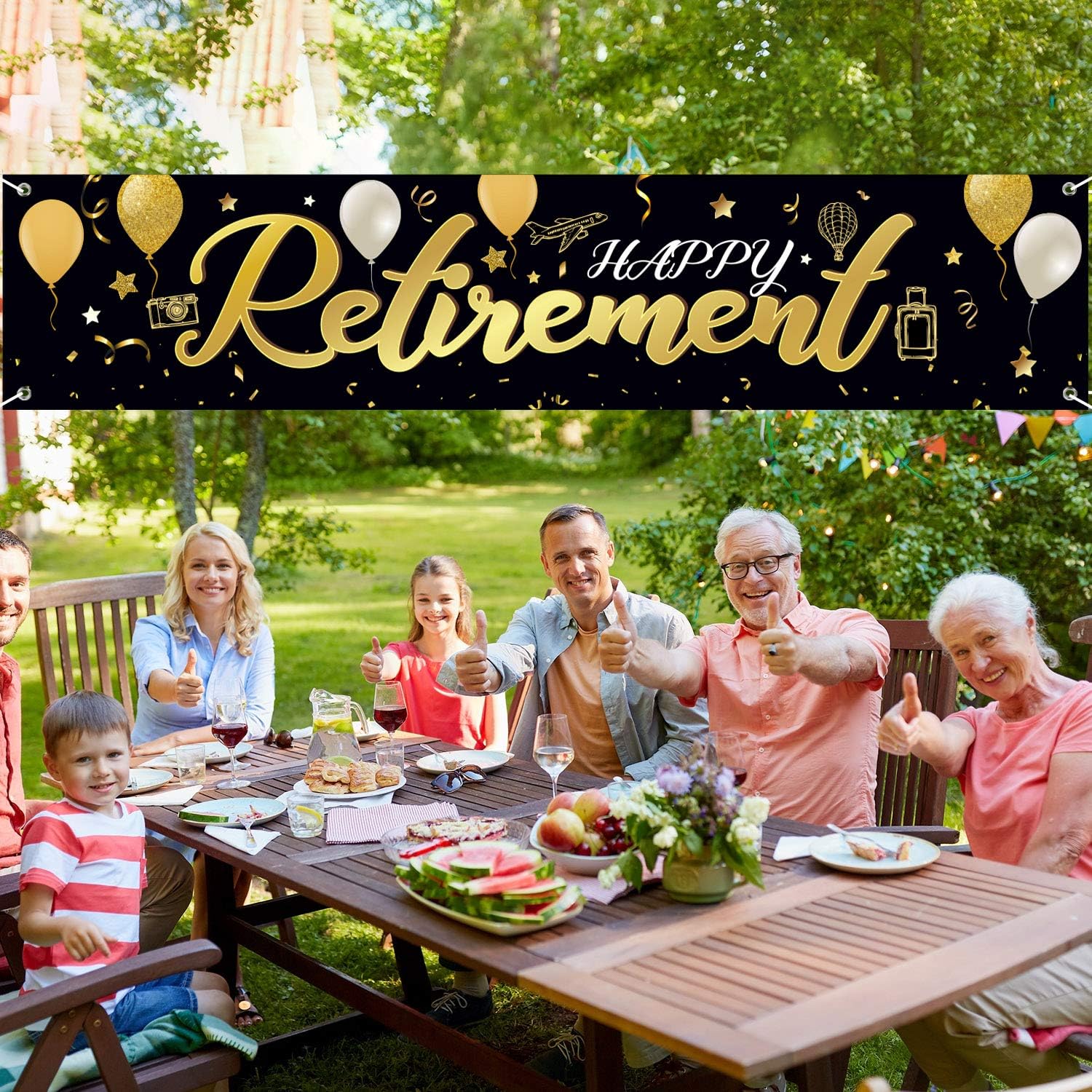 Buy Happy Retirement Banner Horizontal Large Happy Retirement Sign ...