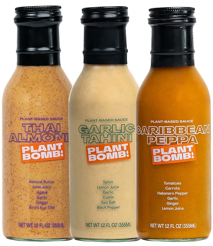 Amazon.com : Plant Bomb Plant-Based Sauce, Marinade & Dressing - Gluten ...