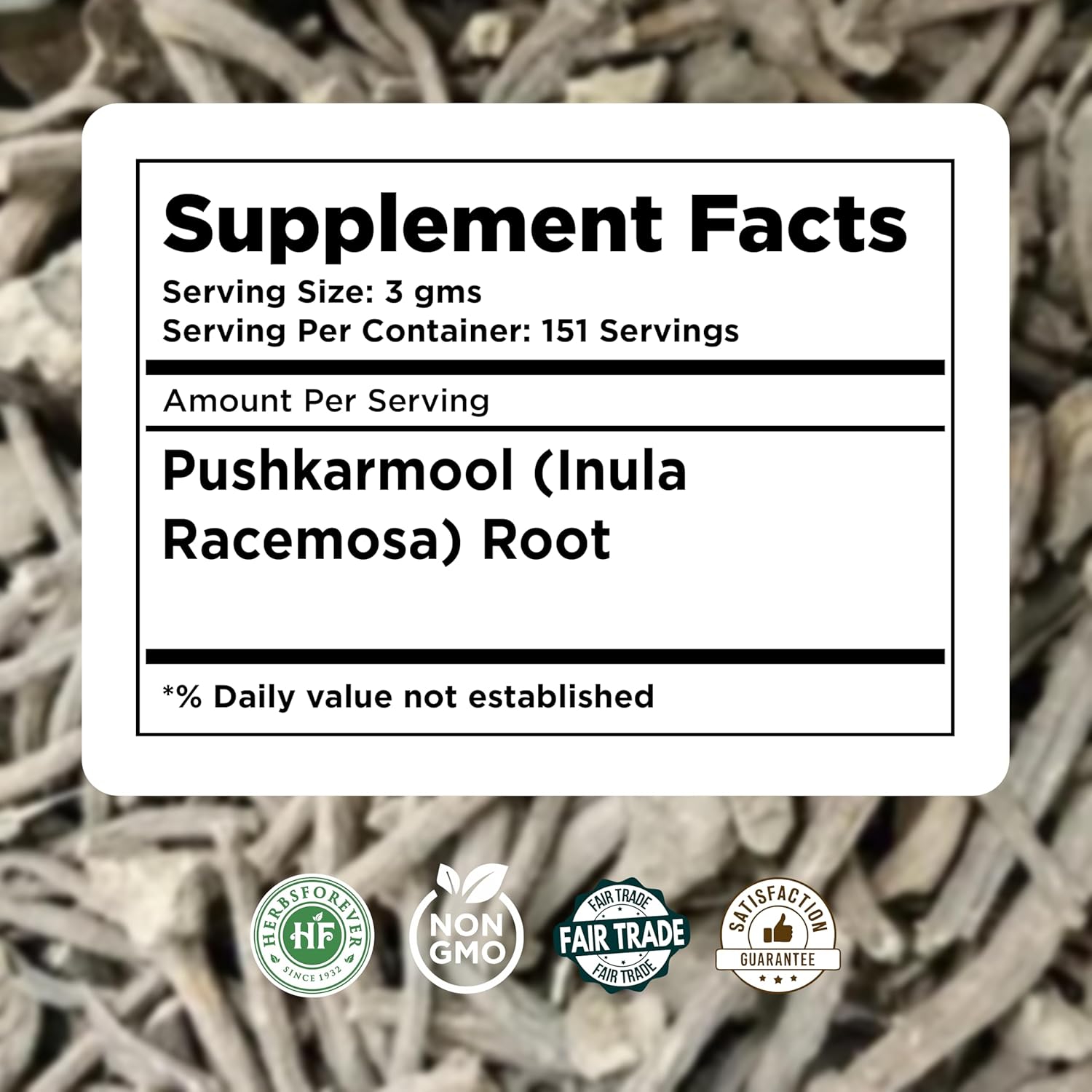 Pushkarmool Powder Inula racemosa Non GMO, Vegan 454 Gramas – Herbal ...