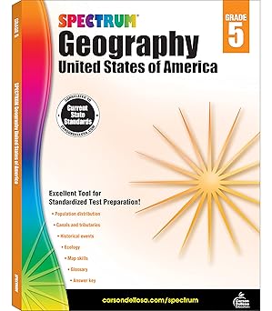 Spectrum Grade 5 United States of America Geography Workbook, American ...
