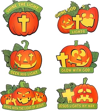 Amazon.com: 24 Pcs Thanksgiving Pumpkin Cutouts Halloween Jesus Cutouts ...