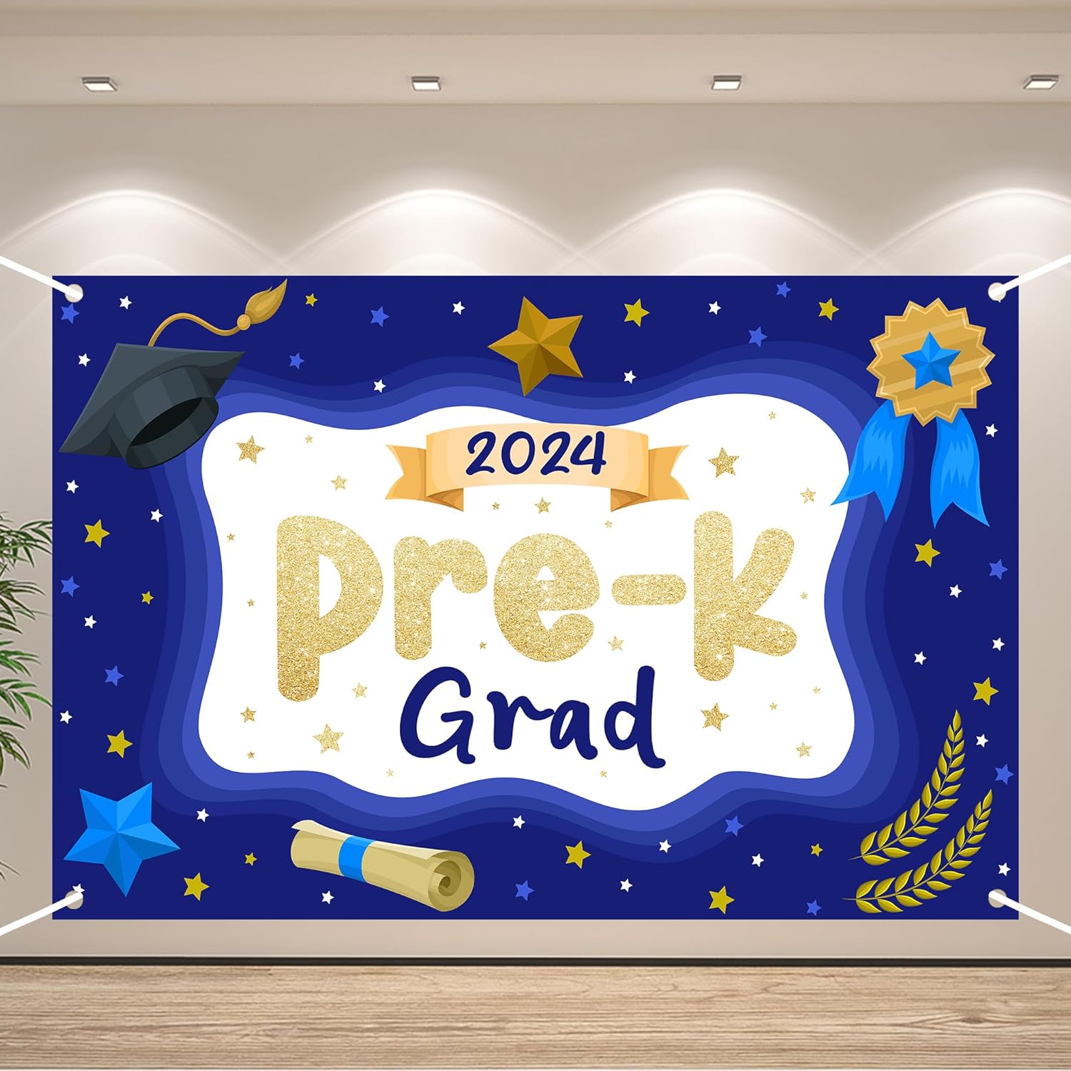 Amazon.com: Preschool Grad Backdrop Pre-K Graduation Backdrop Banner ...