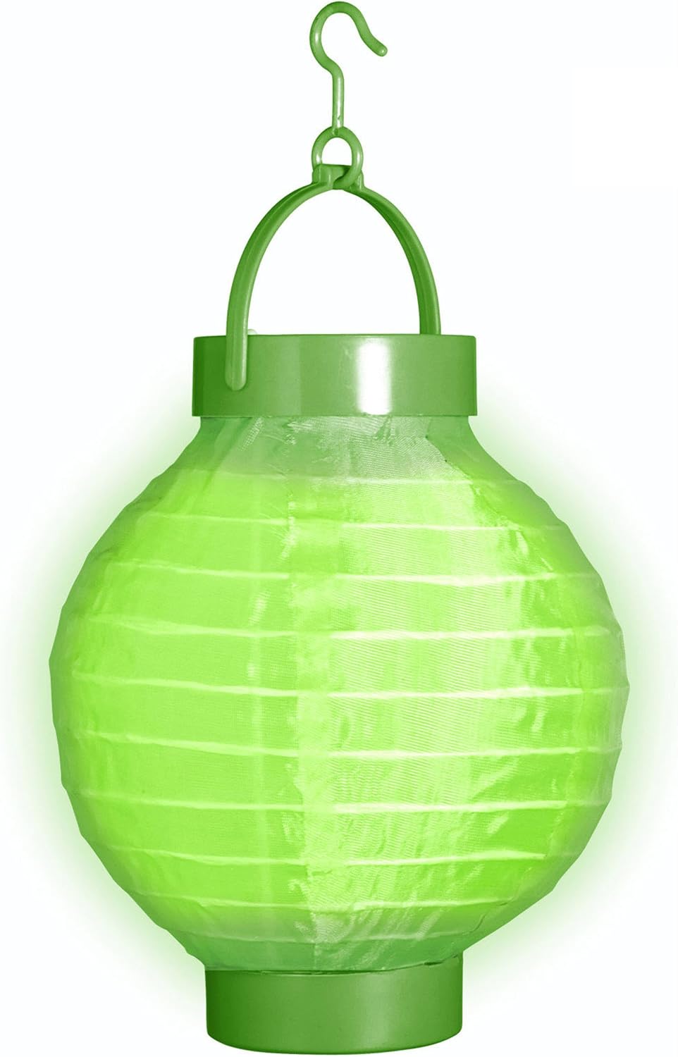 "GREEN CLOTH LIGHT-UP LAMPION WITH 2 WHITE LED LIGHTS" 15 cm (2 x AAA ...