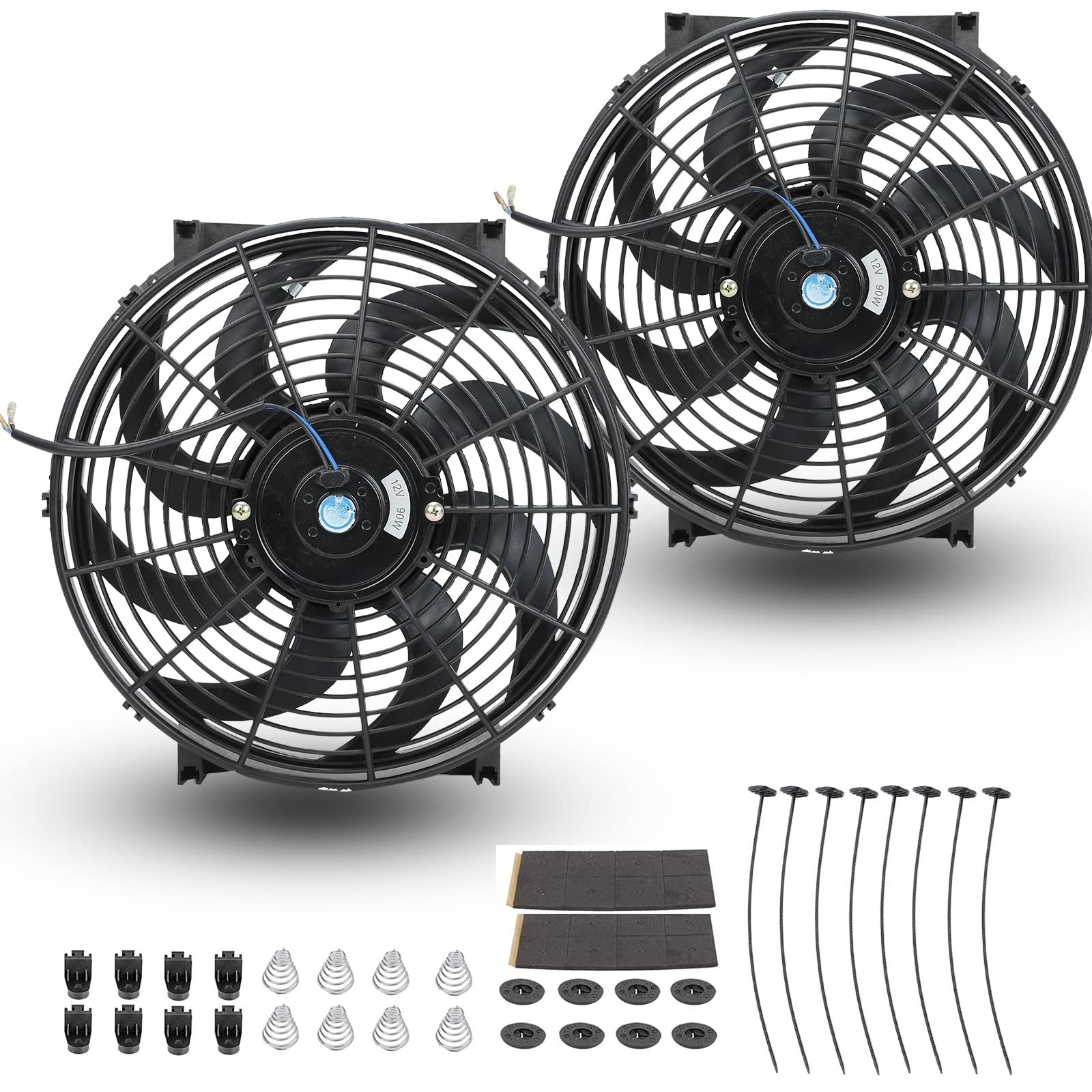 Snapklik.com : 2PCS 14 Inch Universal Slim Fan Push Pull Electric ...