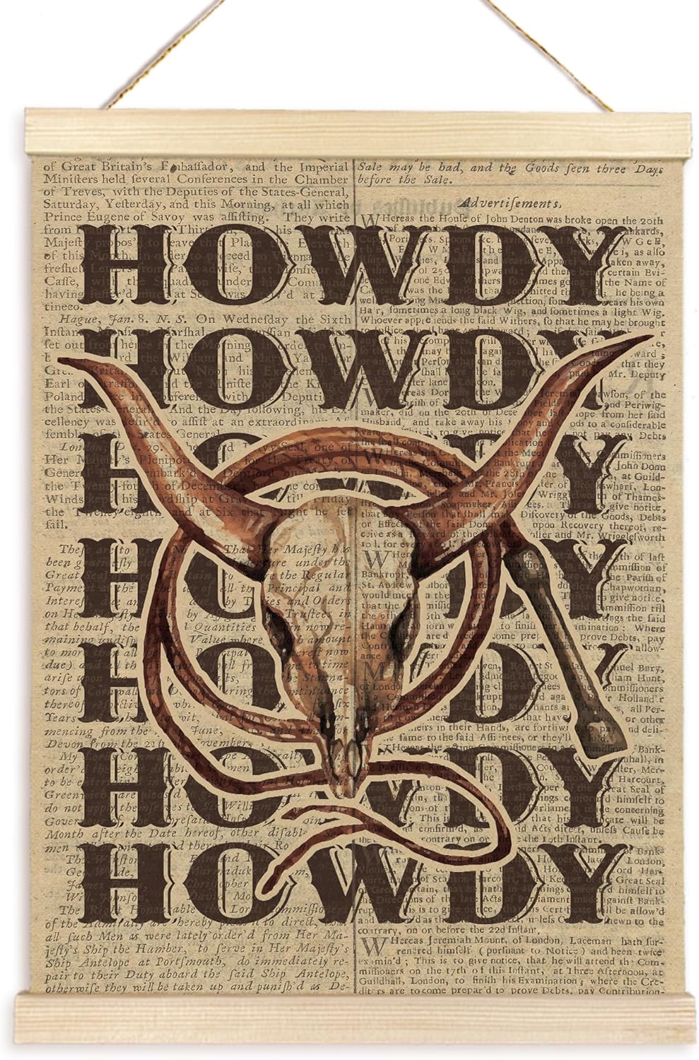 Amazon.com: TAEDIN Retro Howdy Sign Poster Hanger Frame, Howdy Wall Art ...