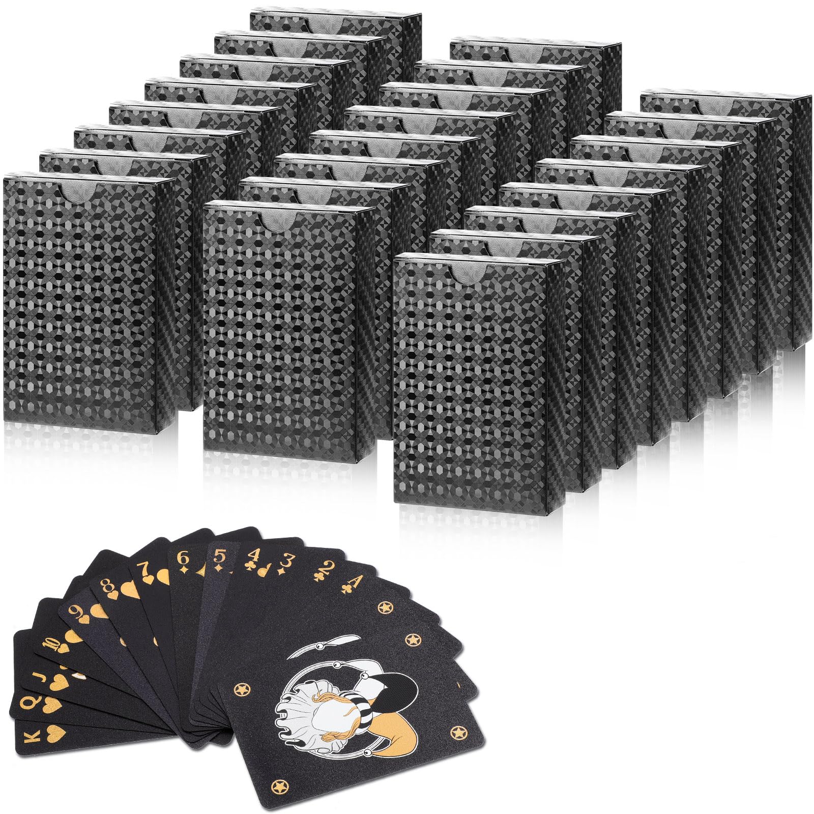 Amazon.com: Zubebe 24 Decks Waterproof Playing Cards, Plastic Playing ...