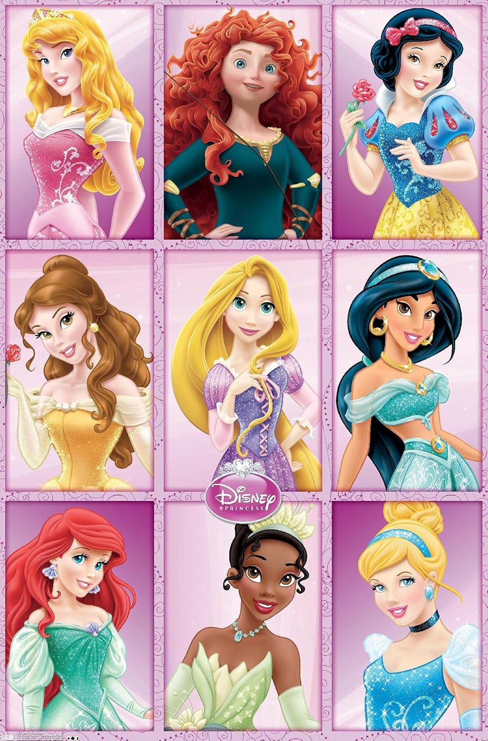 Amazon.com: Trends International Disney Princess - Grid Wall Poster, 14 ...