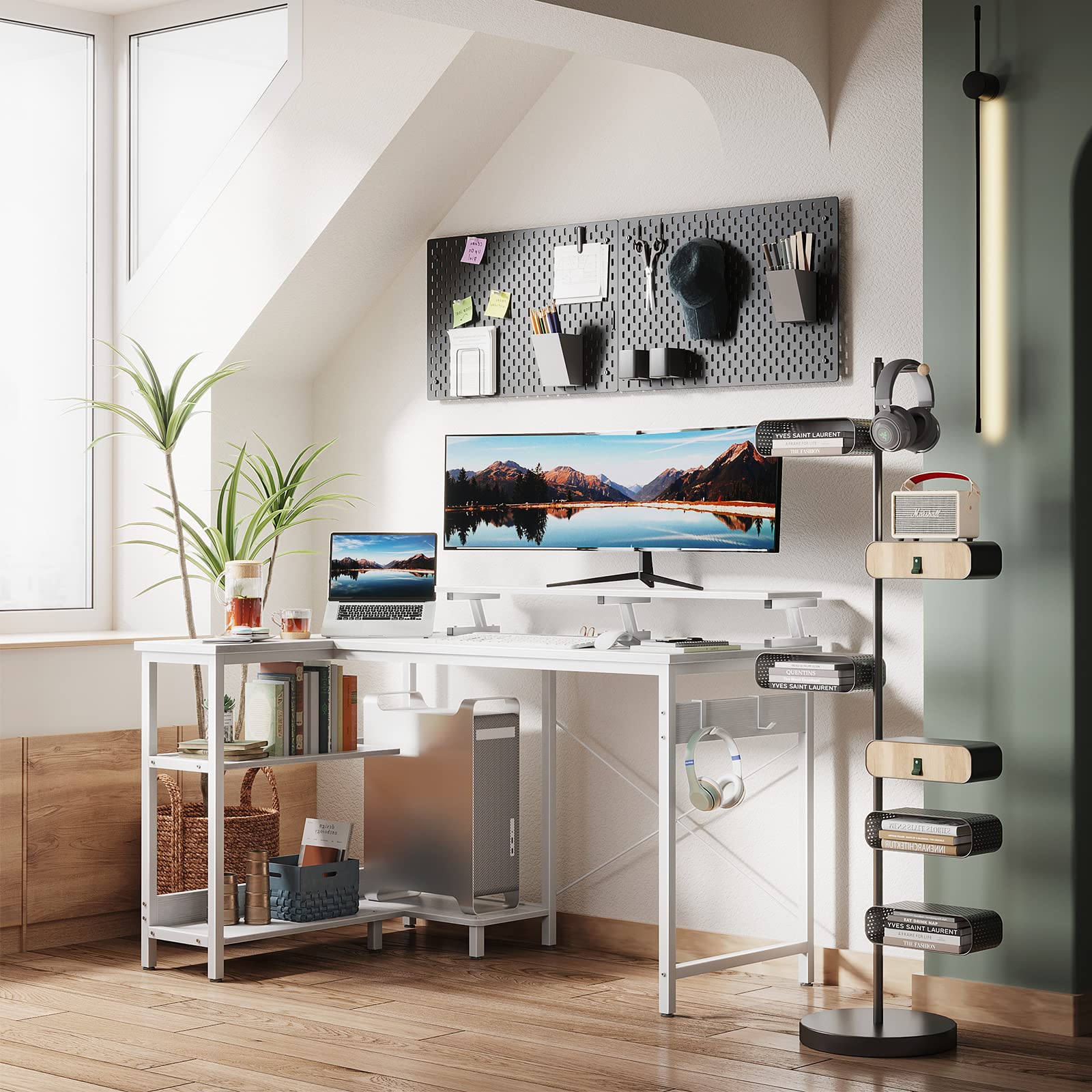 ODK Small L Shaped Desk, 48 inch Corner Desk with Reversible Storage ...