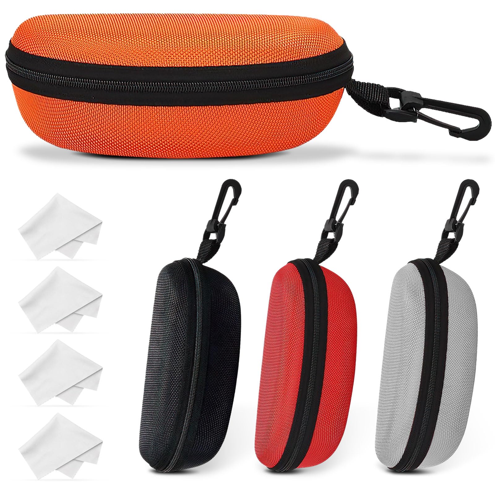 Portable Sunglasses Case, 4 Pcs Hard Shell Sunglasses Case with Hook ...
