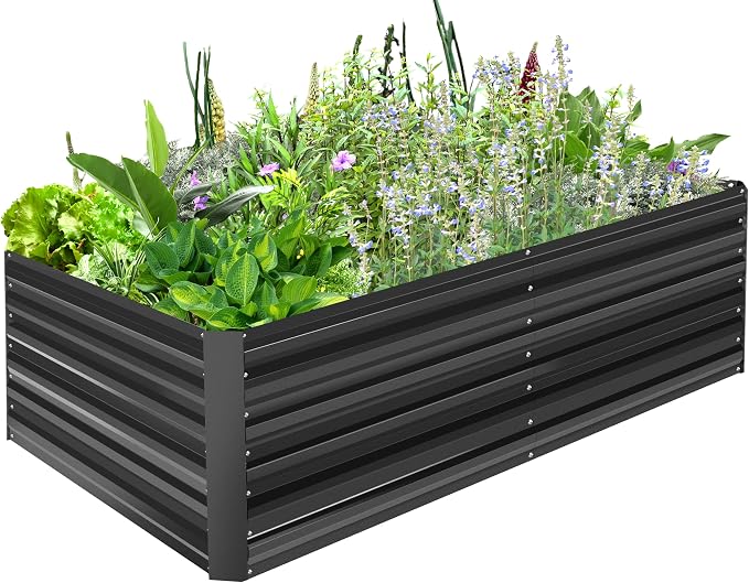 Amazon.com: Rengue Raised Garden Beds, 8x4x2FT Large Galvanized Planter ...