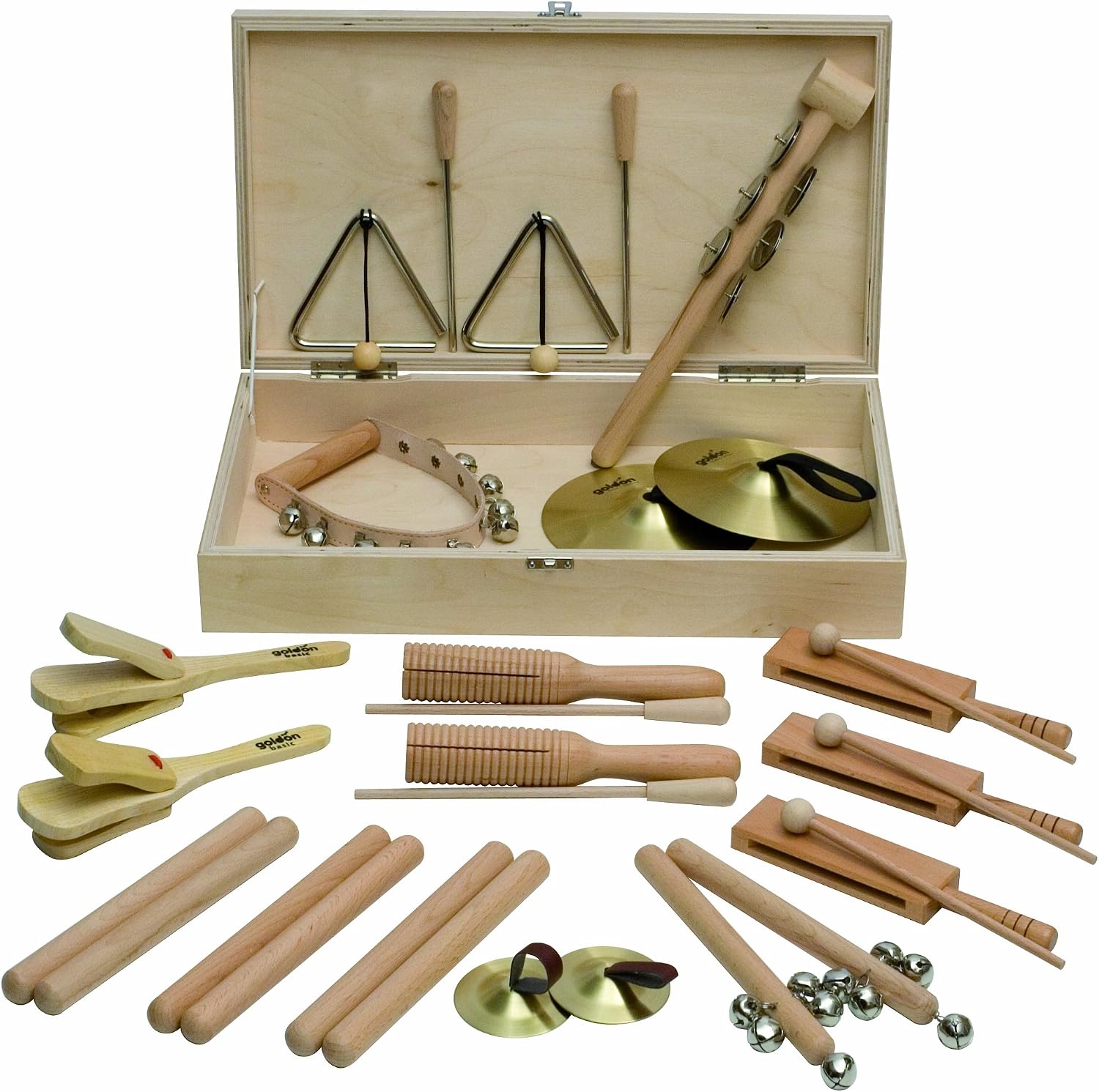 Amazon.com: Goldon 30140 Percussion Set 4 in Wooden Box (Pack of 18 ...