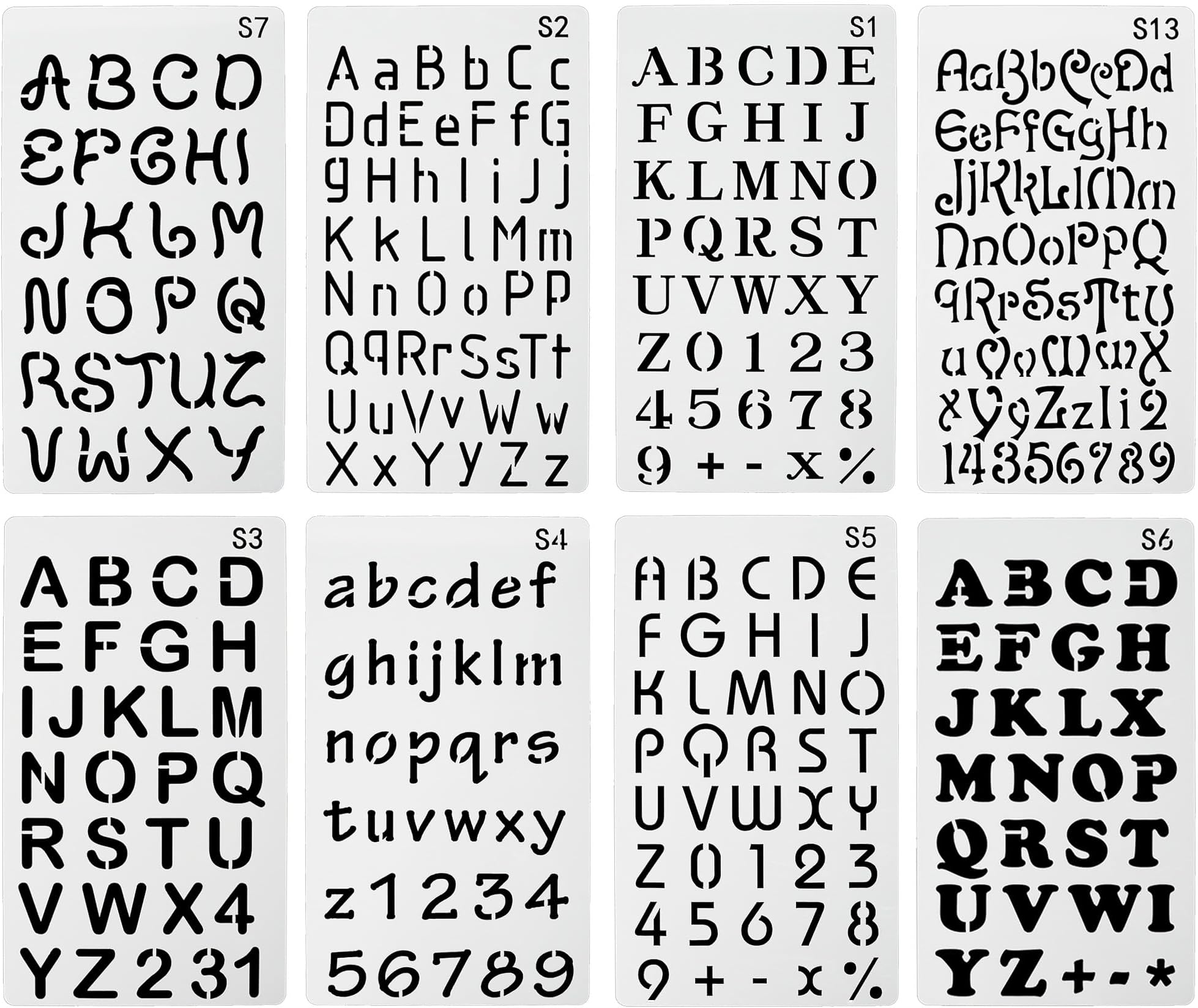 Mr. Pen Letter Stencils - 12 Pack, 4x7 Inch Alphabet, Number & Symbol ...