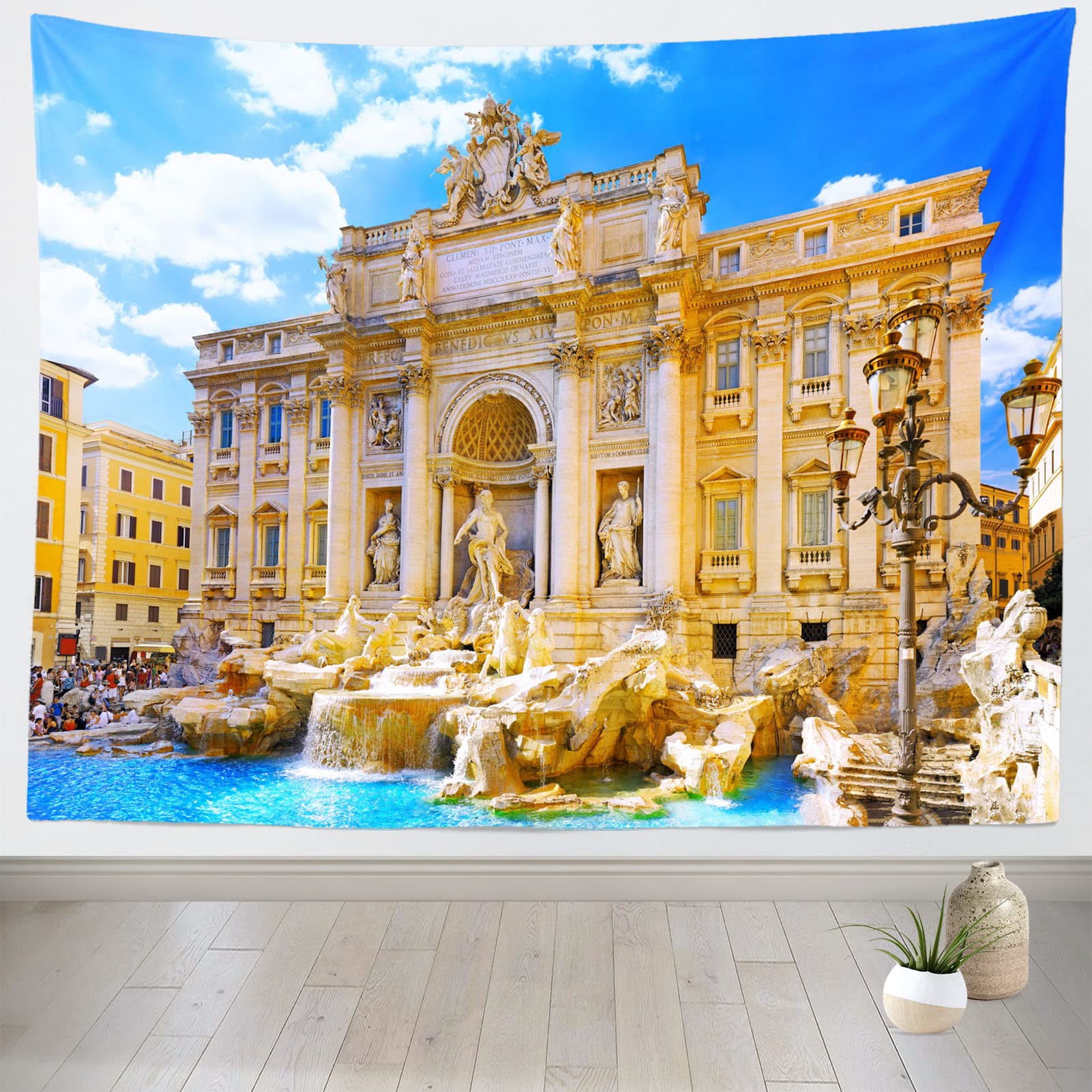 Amazon.com: BELECO Famous Rome Fountains Tapestry Fontana di Trevi ...