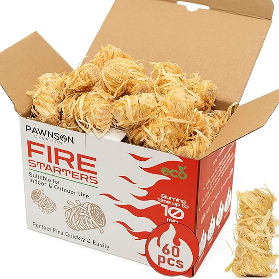 Amazon.com : Fire Starters for Fireplace, Campfire, Wood Stove, Chimney ...