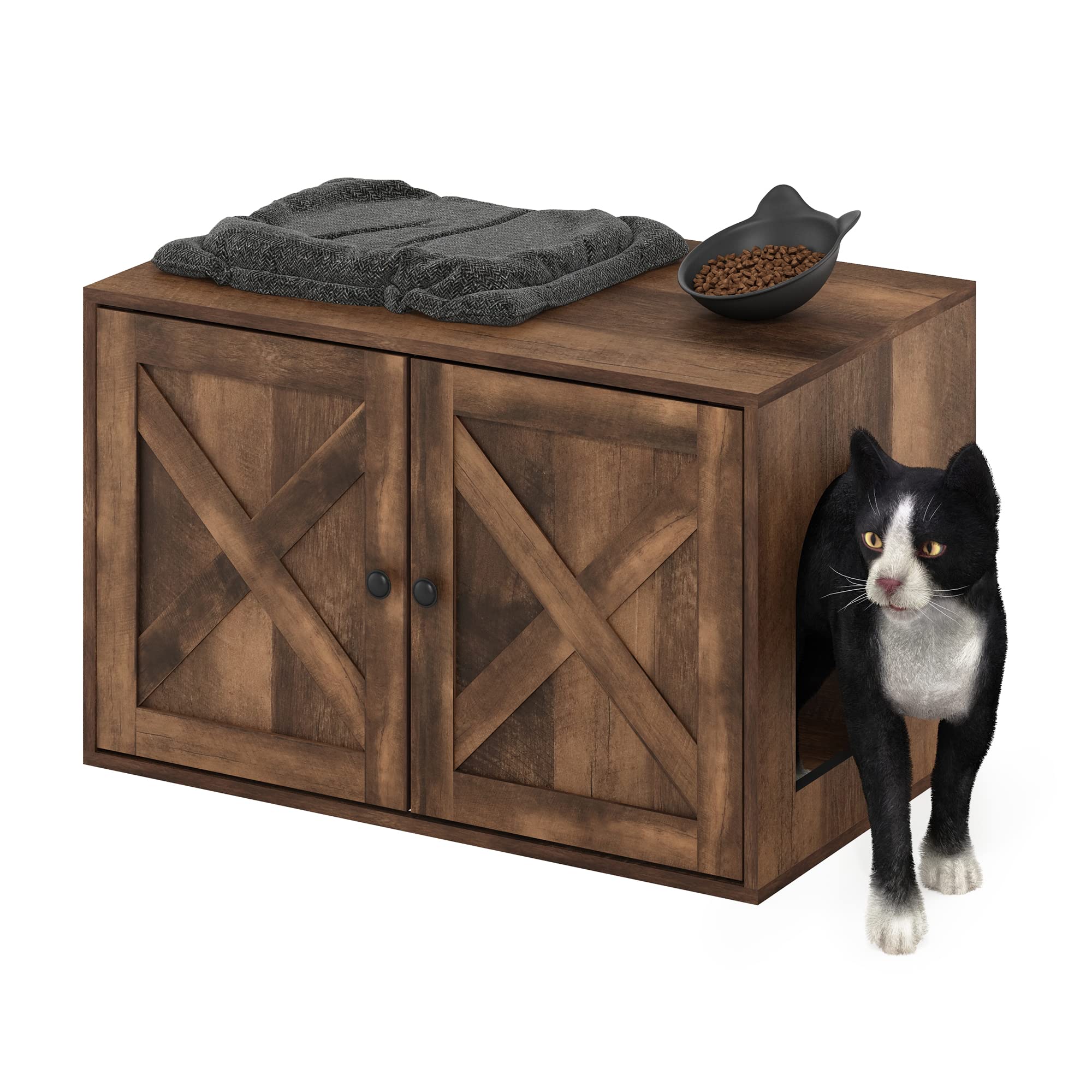 Snapklik.com : Furinno Peli Farmhouse Cat Litter Box Enclosure