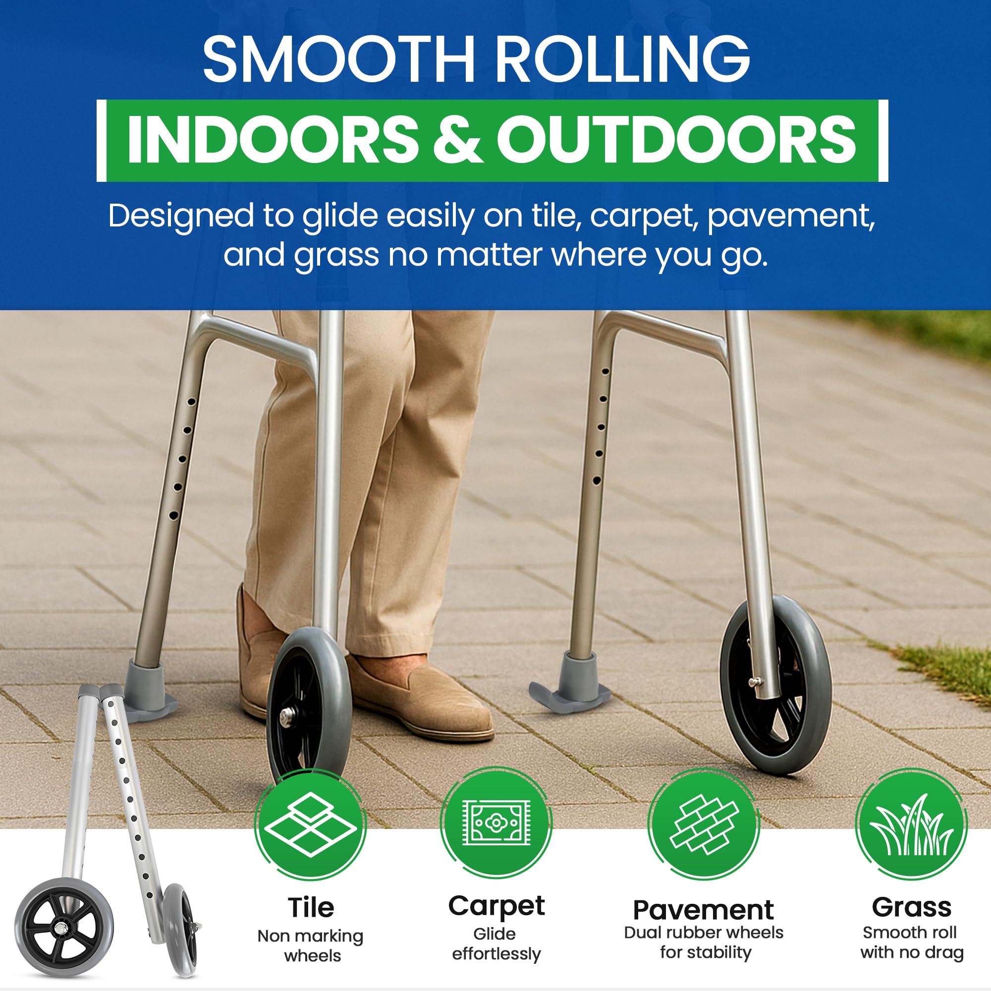 Snapklik.com : Healthline Walker 5” Wheels