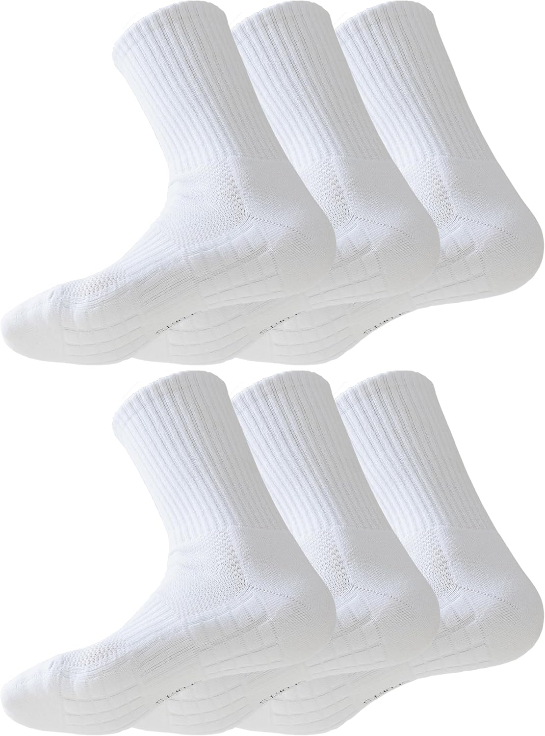 Amazon.com: MQRAQ Unisex Athletic Crew Socks Cushioned White Running ...