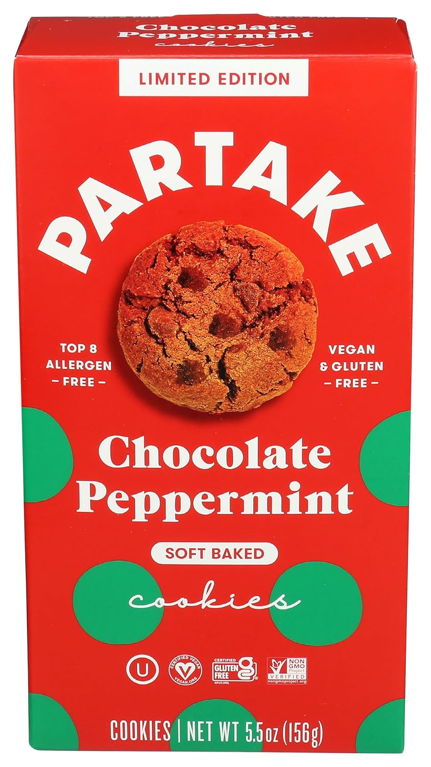 Amazon.com: PARTAKE FOODS Soft Baked Chocolate Peppermint Cookies, 5.5 ...