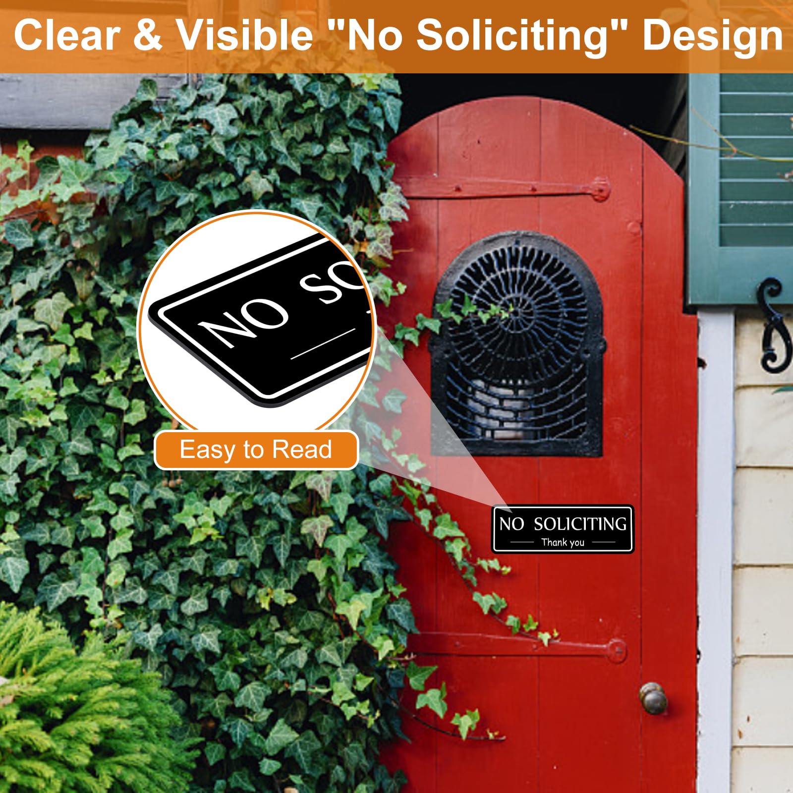 Snapklik.com : 2 Pack No Soliciting Sign For House, Strong Self ...