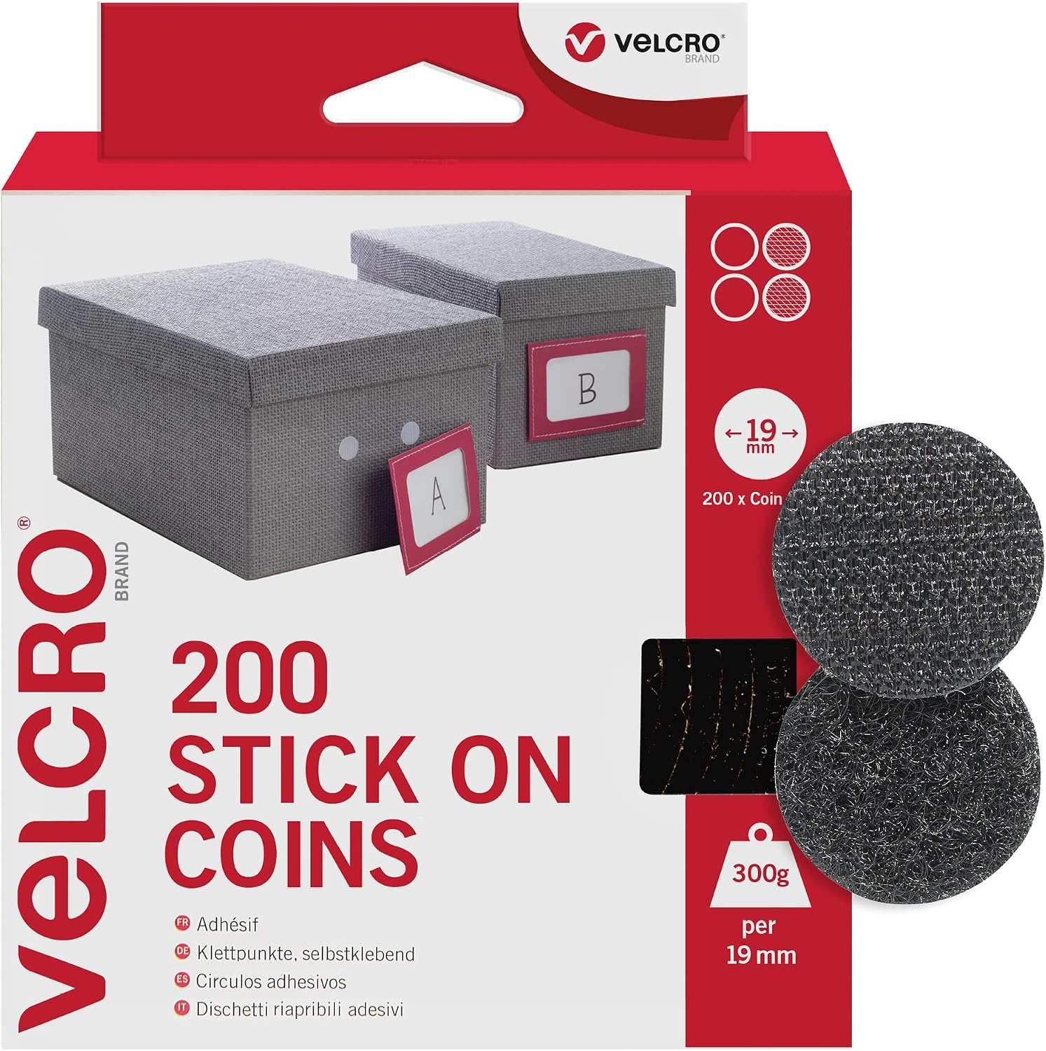 VELCRO Brand | Stick On Coins | Double Sided Hook & Loop Self Adhesive ...