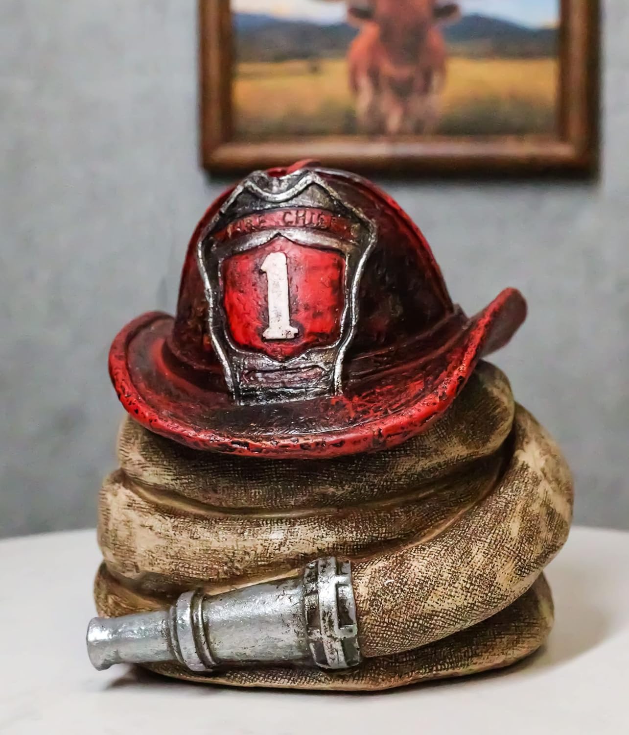Amazon.com: Ebros Gift Rustic Fire Fighter Station 1 Fireman Hat with ...