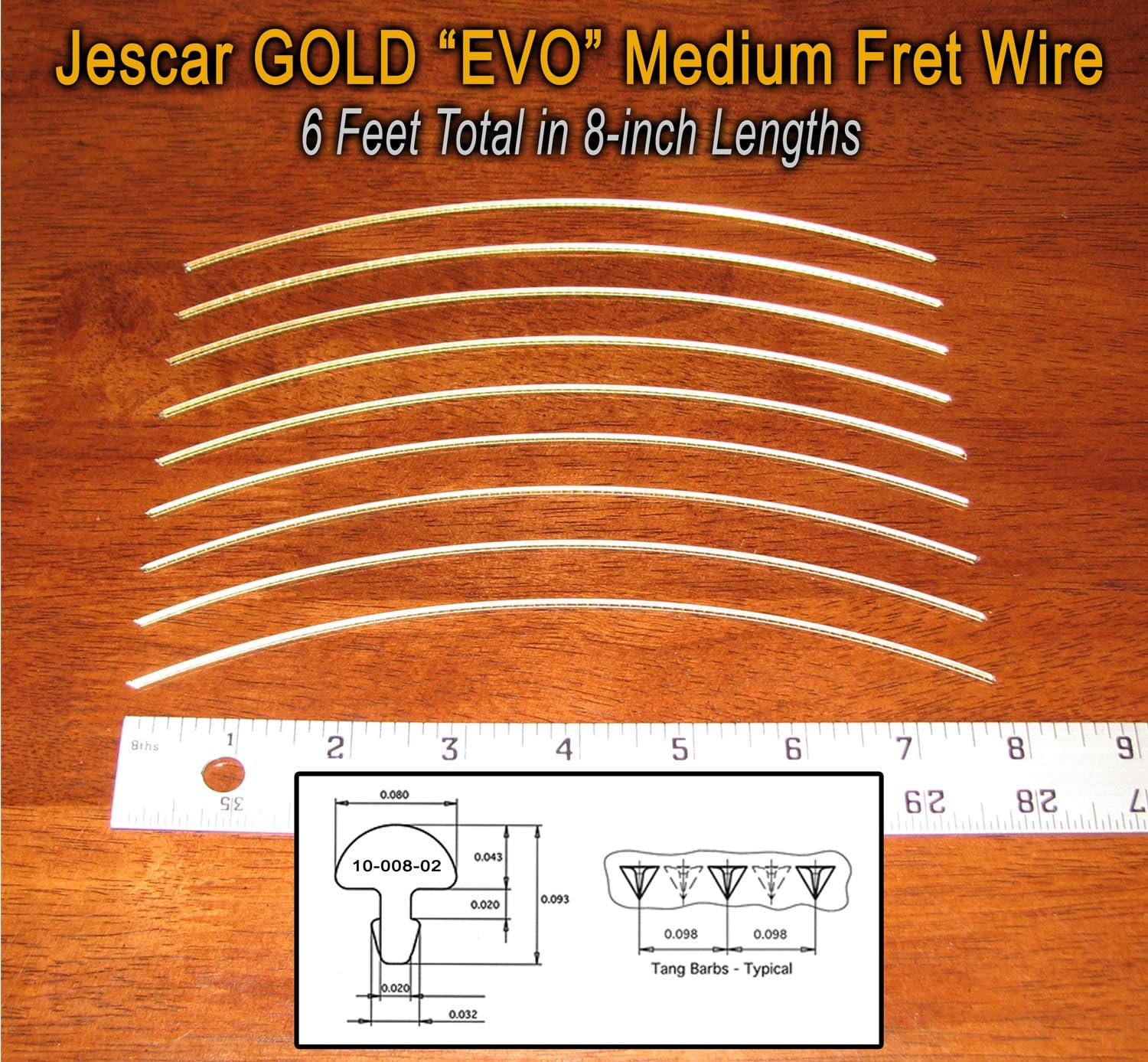 Amazon.com: Guitar/Banjo Fret Wire - Premium GOLD EVO Medium/Medium ...